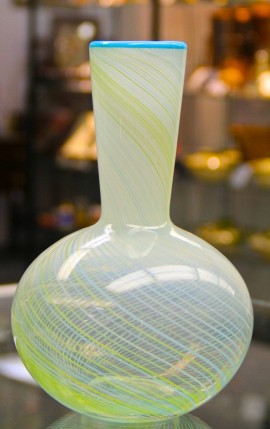 FOUND in ITHACA » Striped Art Glass Vase (SOLD)